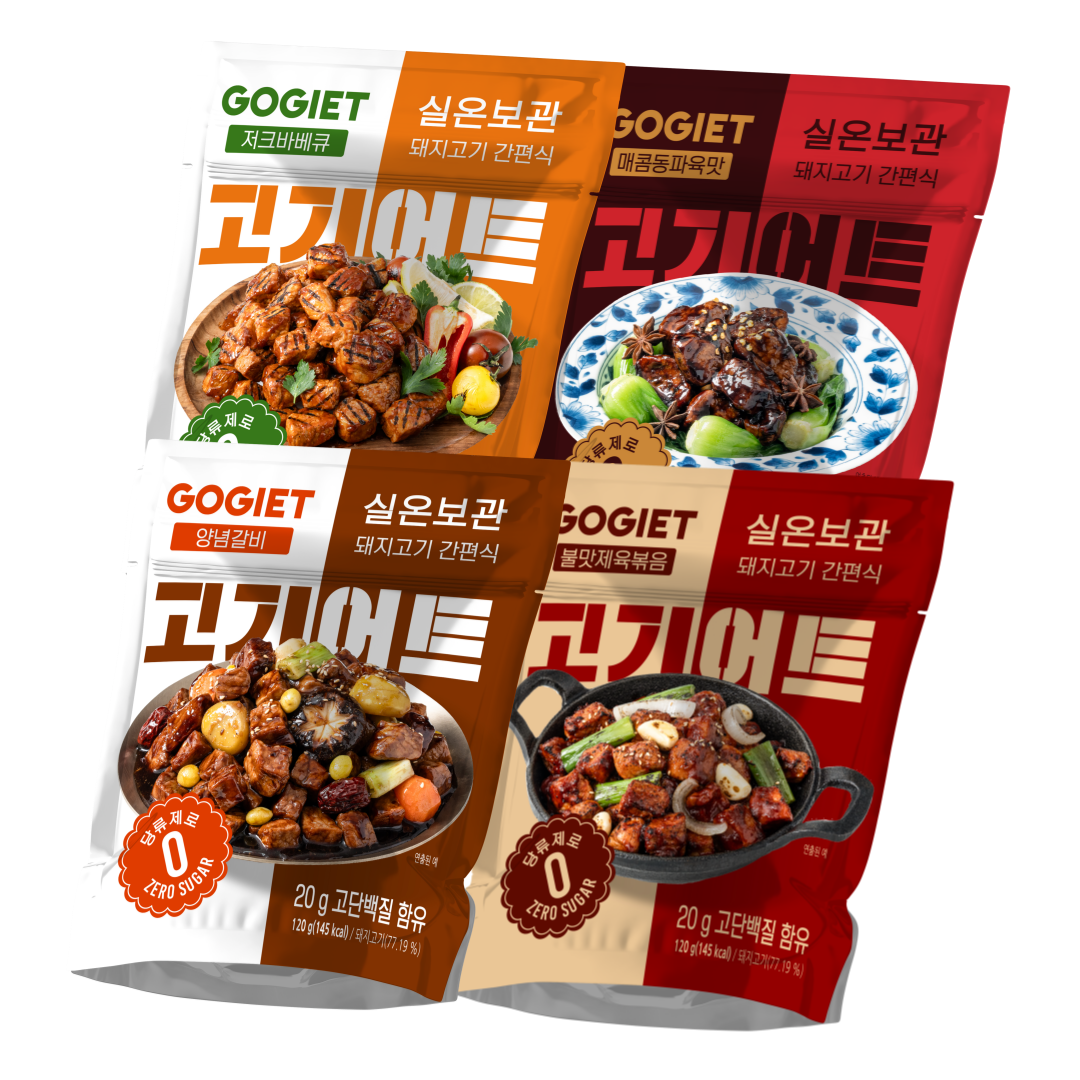 고기어트 [고기어트]바로먹는 실온보관 돼지고기 간편식 4종 4팩 | 허닭