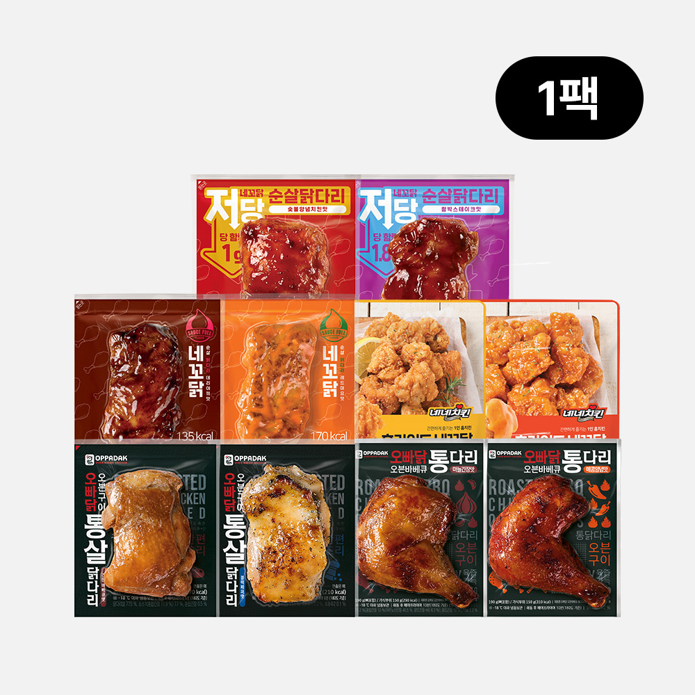 네네치킨X오빠닭 [오빠닭x네네치킨] 닭다리 1팩 골라담기 모음전 (순살&뼈) | 허닭